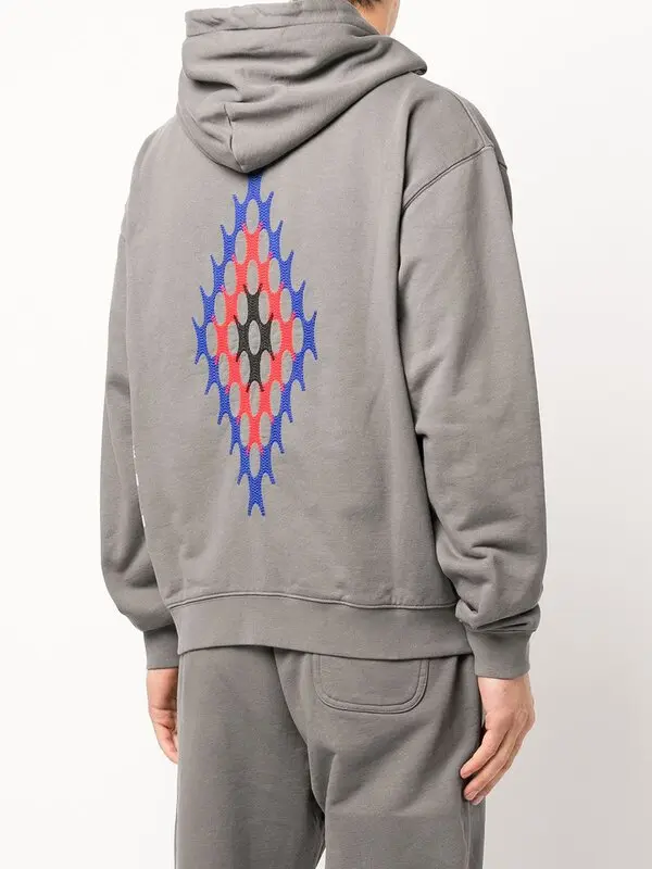 PURPLE BRAND Artifact-embroidered Long-sleeve Hoodie