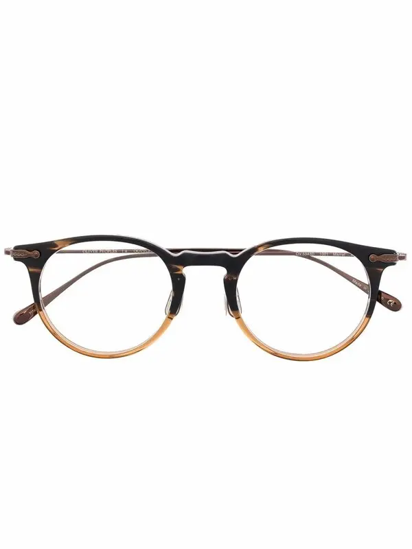 Oliver Spencer Marett Low-bridge Fit Round-frame Glasses - Brown