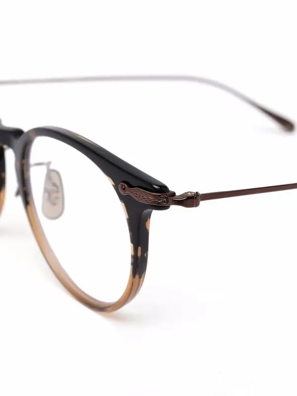 Oliver Spencer Marett Low-bridge Fit Round-frame Glasses