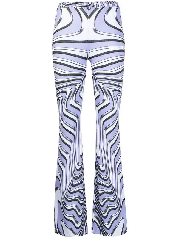 MAISIE WILEN Contender Abstract-print Flared Trousers