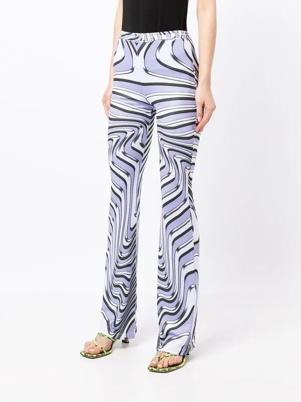 MAISIE WILEN Contender Abstract-print Flared Trousers