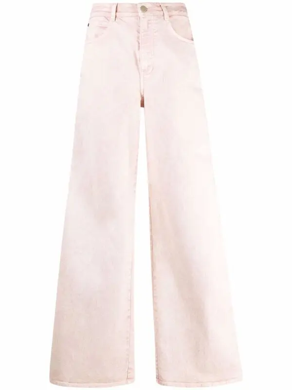 Stella McCartney Logo Tape Wide Leg Jeans - Pink