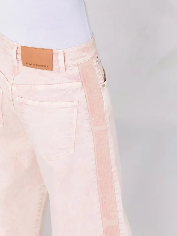 Stella McCartney Logo Tape Wide Leg Jeans - Pink