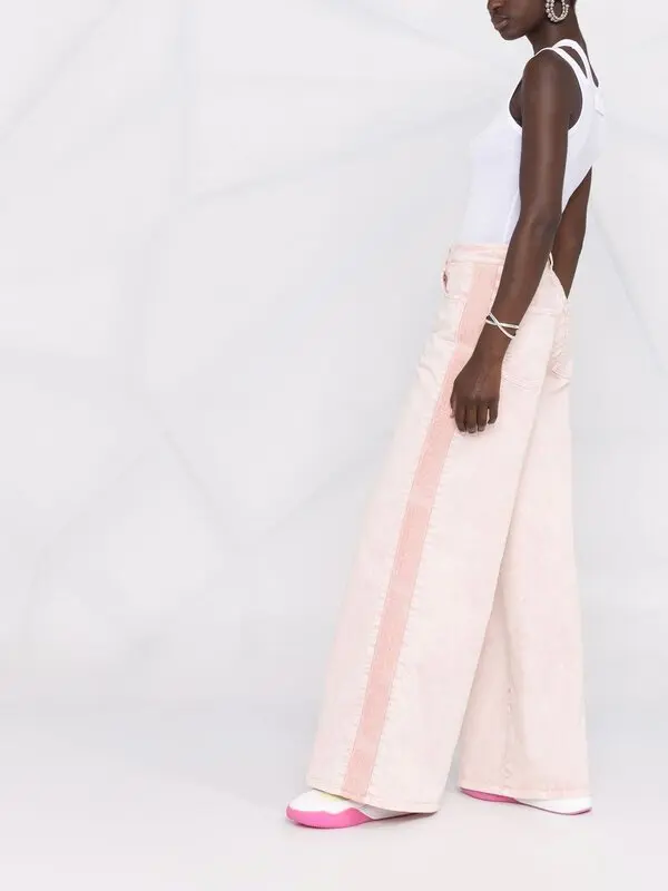 Stella McCartney Logo Tape Wide Leg Jeans - Pink