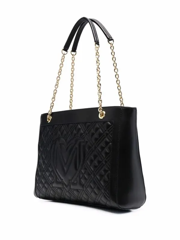 Moschino Logo-lettering Quilted Tote Bag