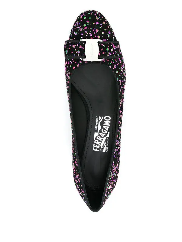 FERRAGAMO Vara Sequin-embellished Pumps
