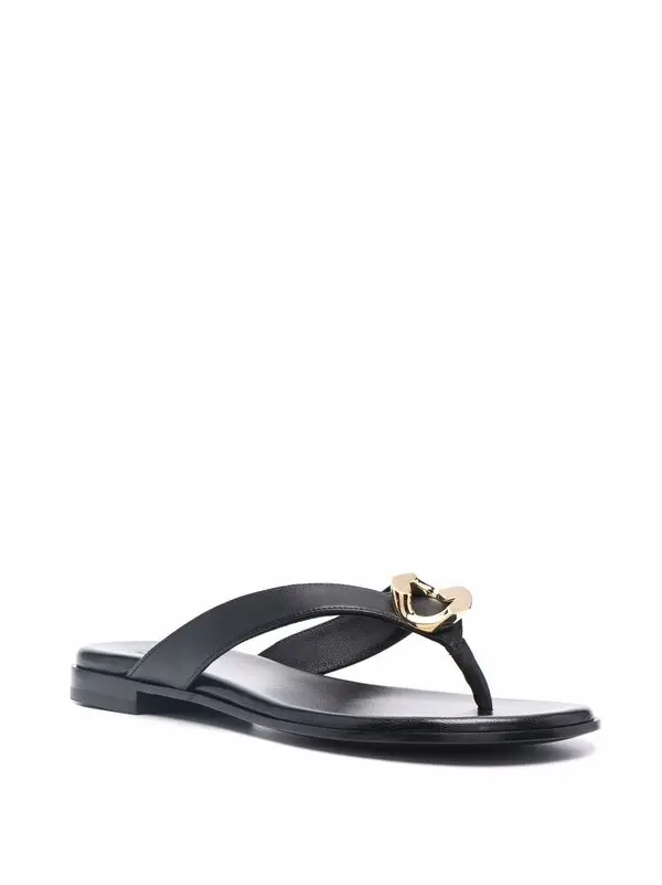 Givenchy Logo-plaque Leather Sandals