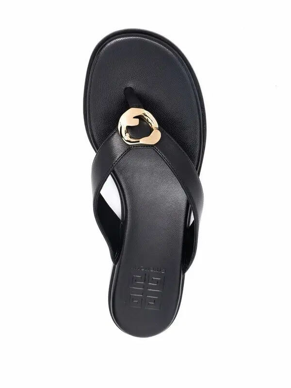 Givenchy Logo-plaque Leather Sandals