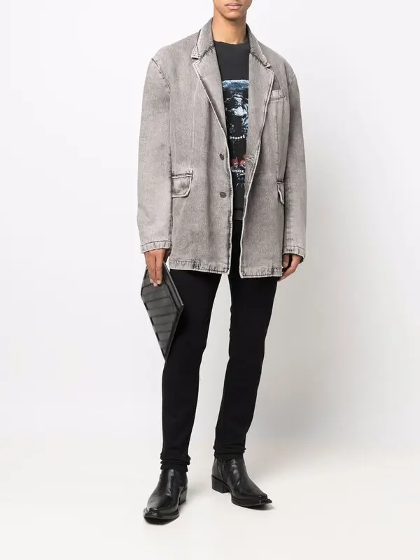 DIESEL® Cotton Washed Denim Blazer