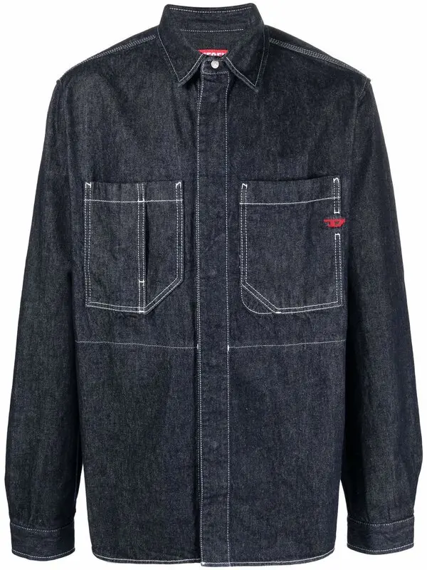 DIESEL® D-hor Denim Work Shirt - Blue