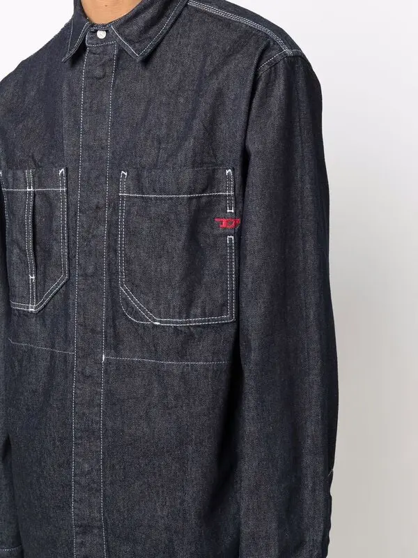 DIESEL® D-hor Denim Work Shirt - Blue