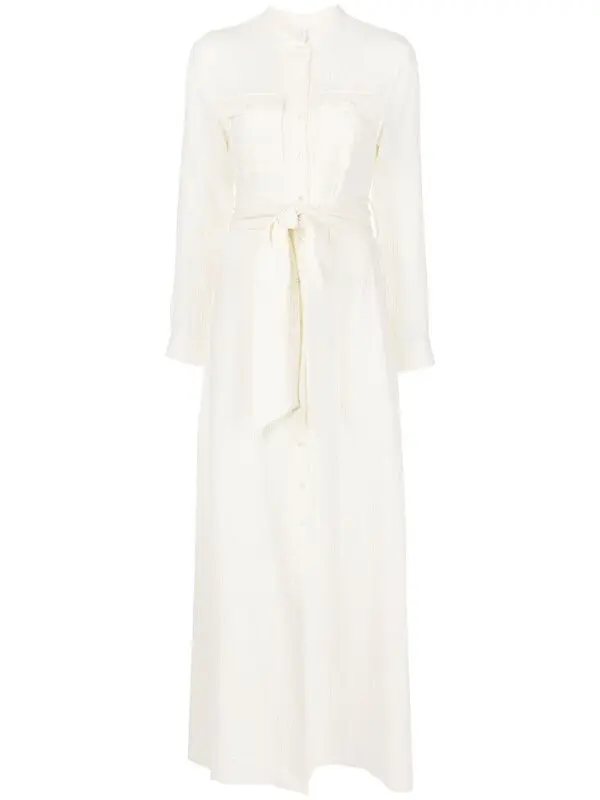 Simkhai Ester Tie-waist Maxi Shirt Dress