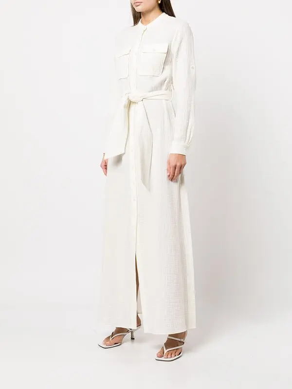 Simkhai Ester Tie-waist Maxi Shirt Dress