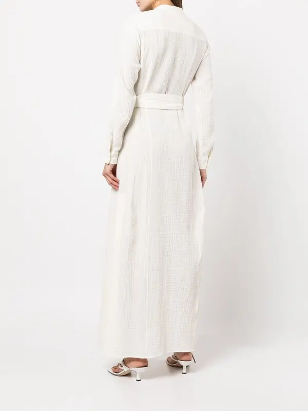 Simkhai Ester Tie-waist Maxi Shirt Dress