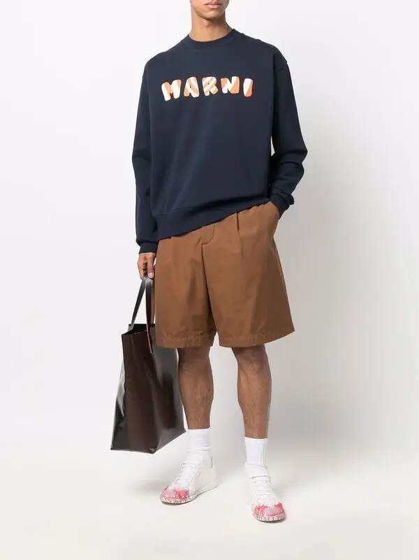 Marni Logo Embroidered Cotton Sweatshirt