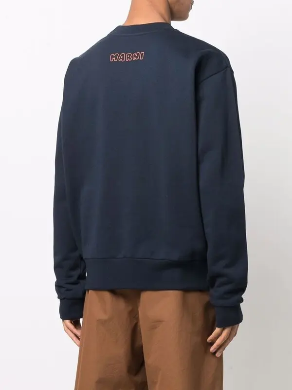 Marni Logo Embroidered Cotton Sweatshirt