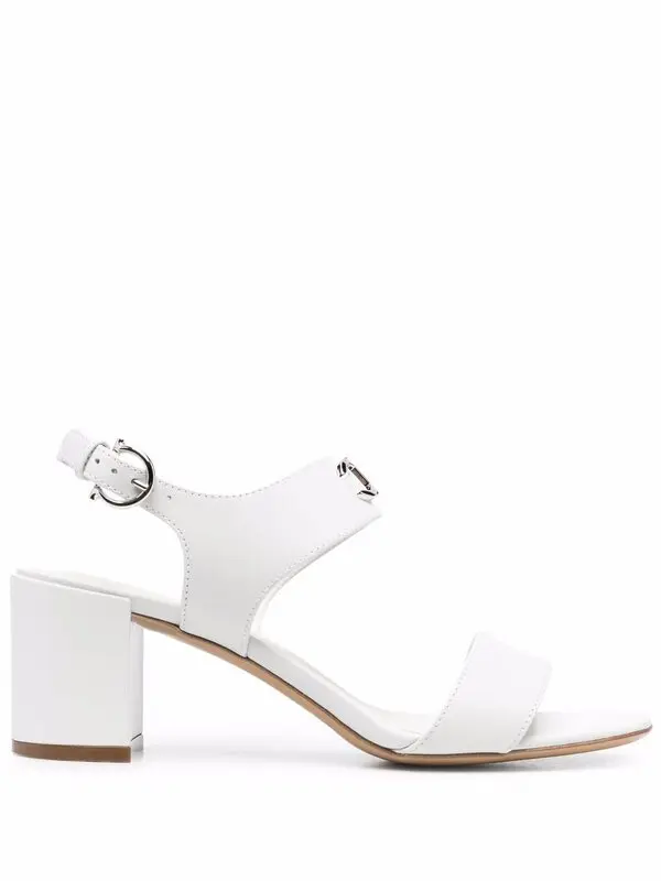 FERRAGAMO Gancini-logo Sandals - White