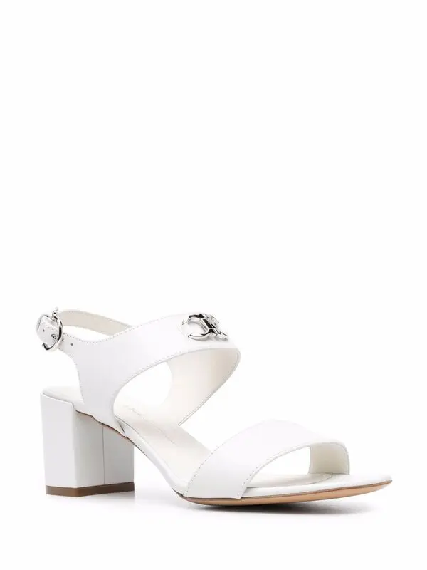 FERRAGAMO Gancini-logo Sandals - White