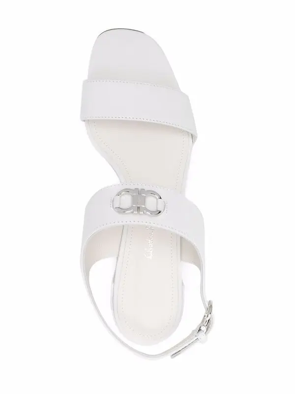 FERRAGAMO Gancini-logo Sandals - White