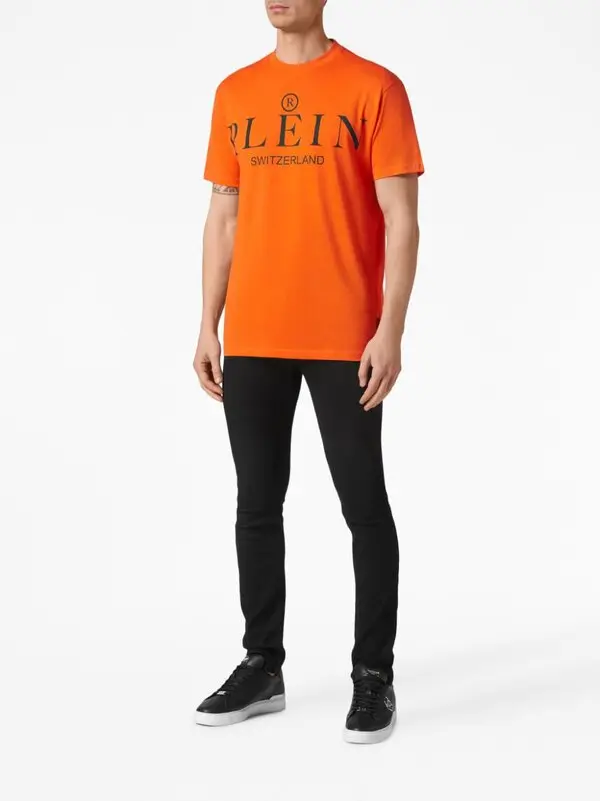 Philipp Plein Logo Print T-shirt - Orange
