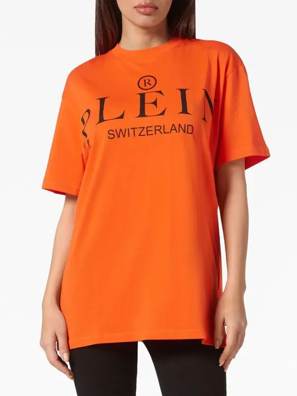Philipp Plein Logo Print T-shirt - Orange