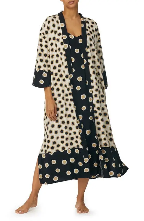 REFINERY29 Print Wrap Robe - Tan Print