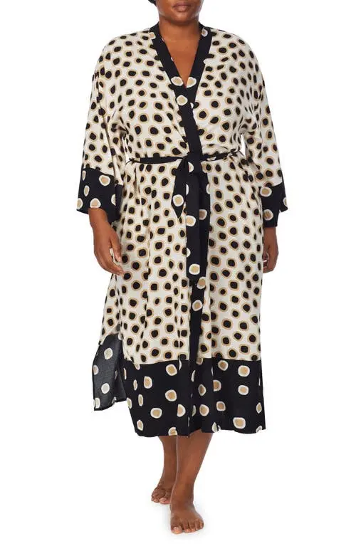 REFINERY29 Print Wrap Robe - Tan Print