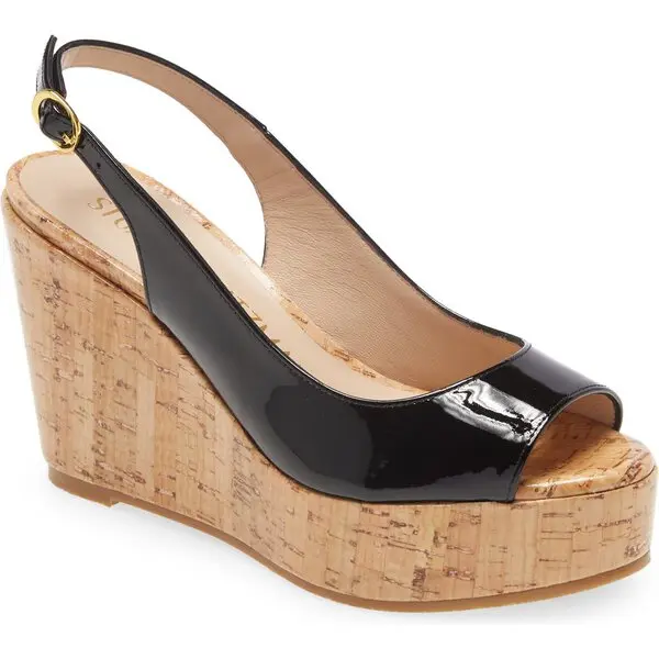 STUART WEITZMAN Riviera Slingback Platform Wedge Sandal
