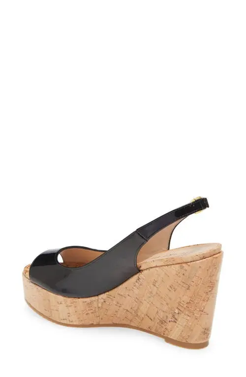 STUART WEITZMAN Riviera Slingback Platform Wedge Sandal