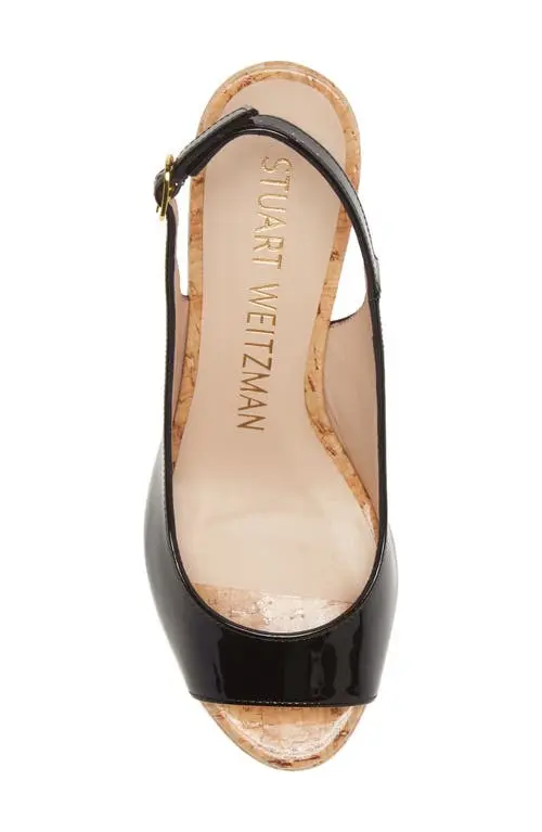 STUART WEITZMAN Riviera Slingback Platform Wedge Sandal