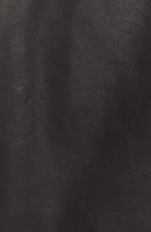 Cole Haan Smooth Lamb Leather Collared Jacket - Black