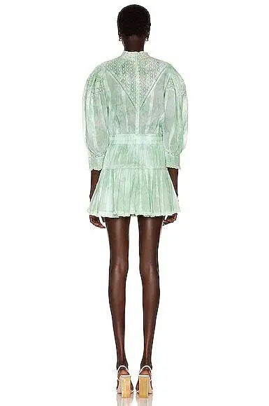 LoveShackFancy Viola Mini Dress In Green