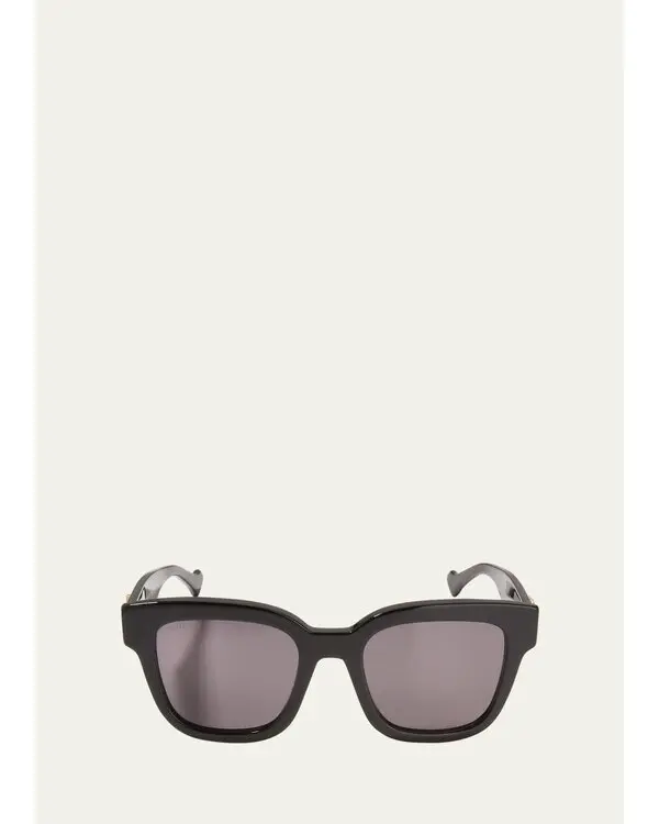 Gucci Oversized Rectangle Sunglasses - Shiny Black
