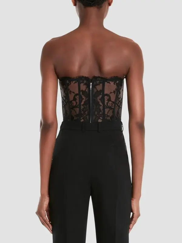 Alexander McQueen Strapless Lace Crop Bustier