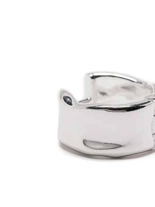 DOWER & HALL Wide Waterfall Huggie Earrings - Silver