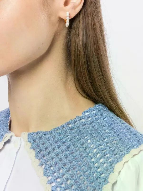 DOWER & HALL Timeless Pearl Huggie Earrings