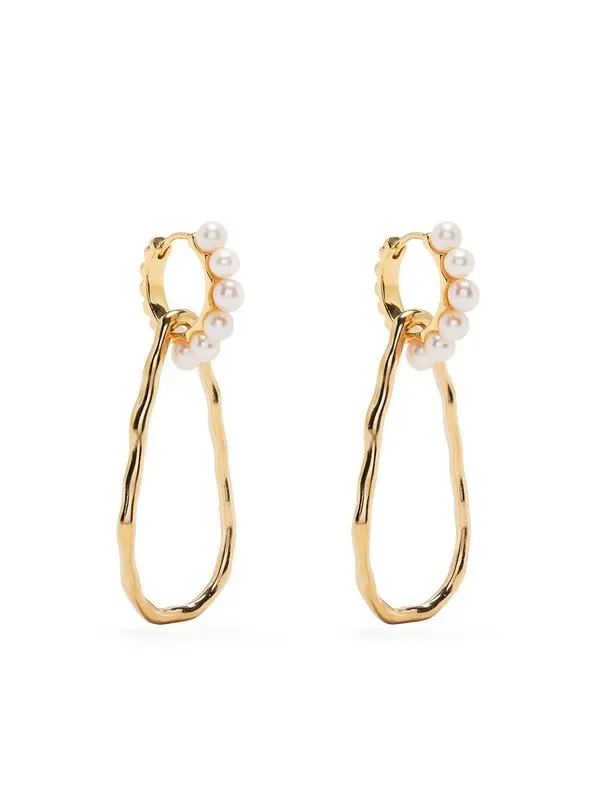 DOWER & HALL Waterfall Drop Huggie Earrings - Gold