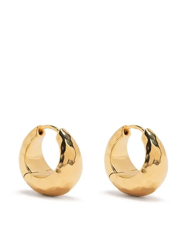 DOWER & HALL Chunky Tapered Nomad Huggie Hoop Earrings - Gold