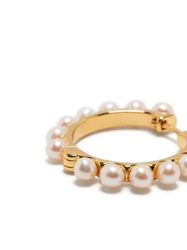 DOWER & HALL Large Pearl Hoop Earrings