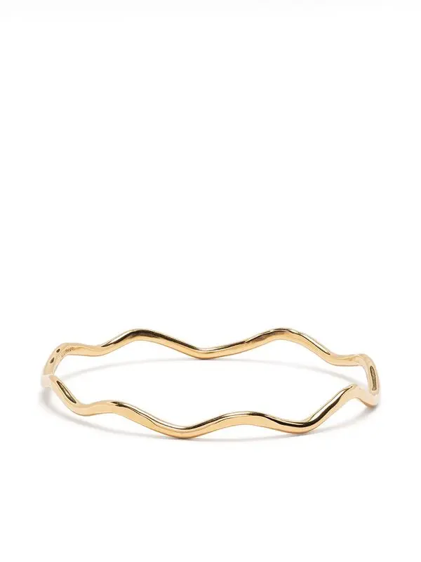 DOWER & HALL Hammered Waterfall Bangle - Gold