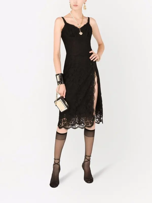 Dolce & Gabbana Lace-trim Ruched Dress