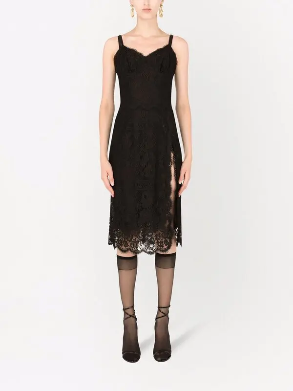 Dolce & Gabbana Lace-trim Ruched Dress