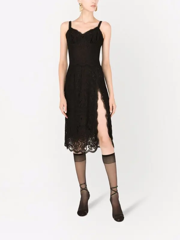 Dolce & Gabbana Lace-trim Ruched Dress