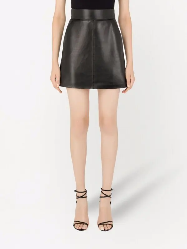 Dolce & Gabbana A-line Leather Miniskirt