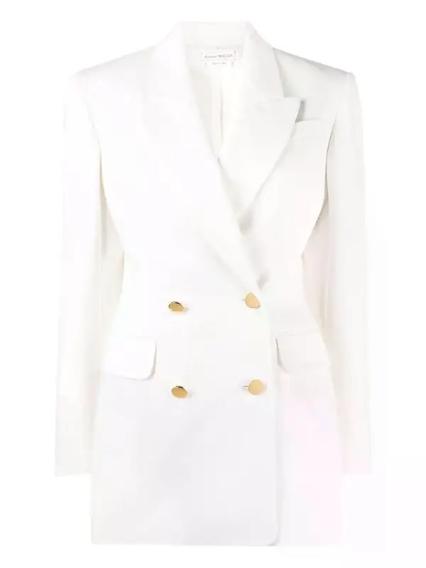 Alexander McQueen Double-breasted Tailored Blazer - White