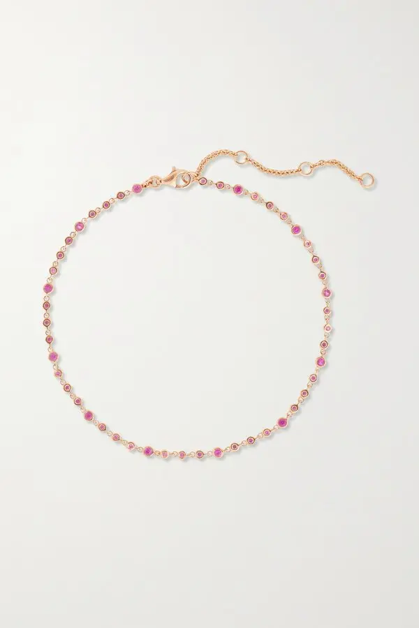 Shay 18-karat Rose Sapphire Anklet - Gold