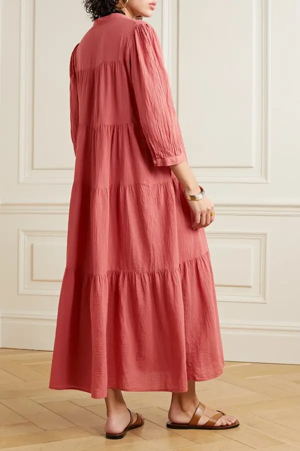 flowy maxi summer dresses Bohemian Rainbow Tiered Maxi Dress | Flowy Boho Style in Rainbow | Women's Boho Fashion | M