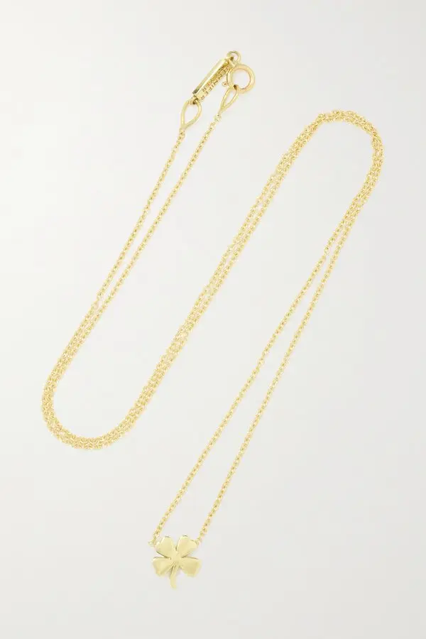JENNIFER MEYER 18k Yellow Mini Clover Necklace