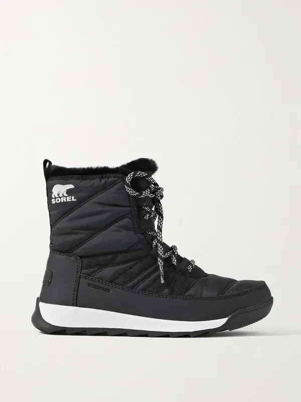 Sorel Whitney Ii Faux Fur-trimmed Boots - Black