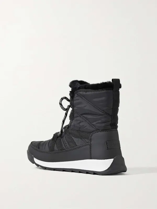 Sorel Whitney Ii Faux Fur-trimmed Boots - Black